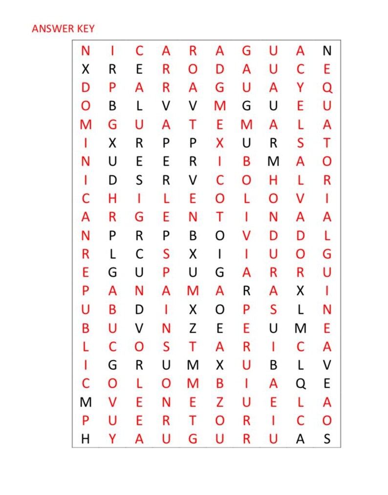 Spanish Speaking Countries Printable Word Search Puzzle - Etsy