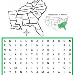 Regions of the United States Printable Map and Word Search Puzzle ...
