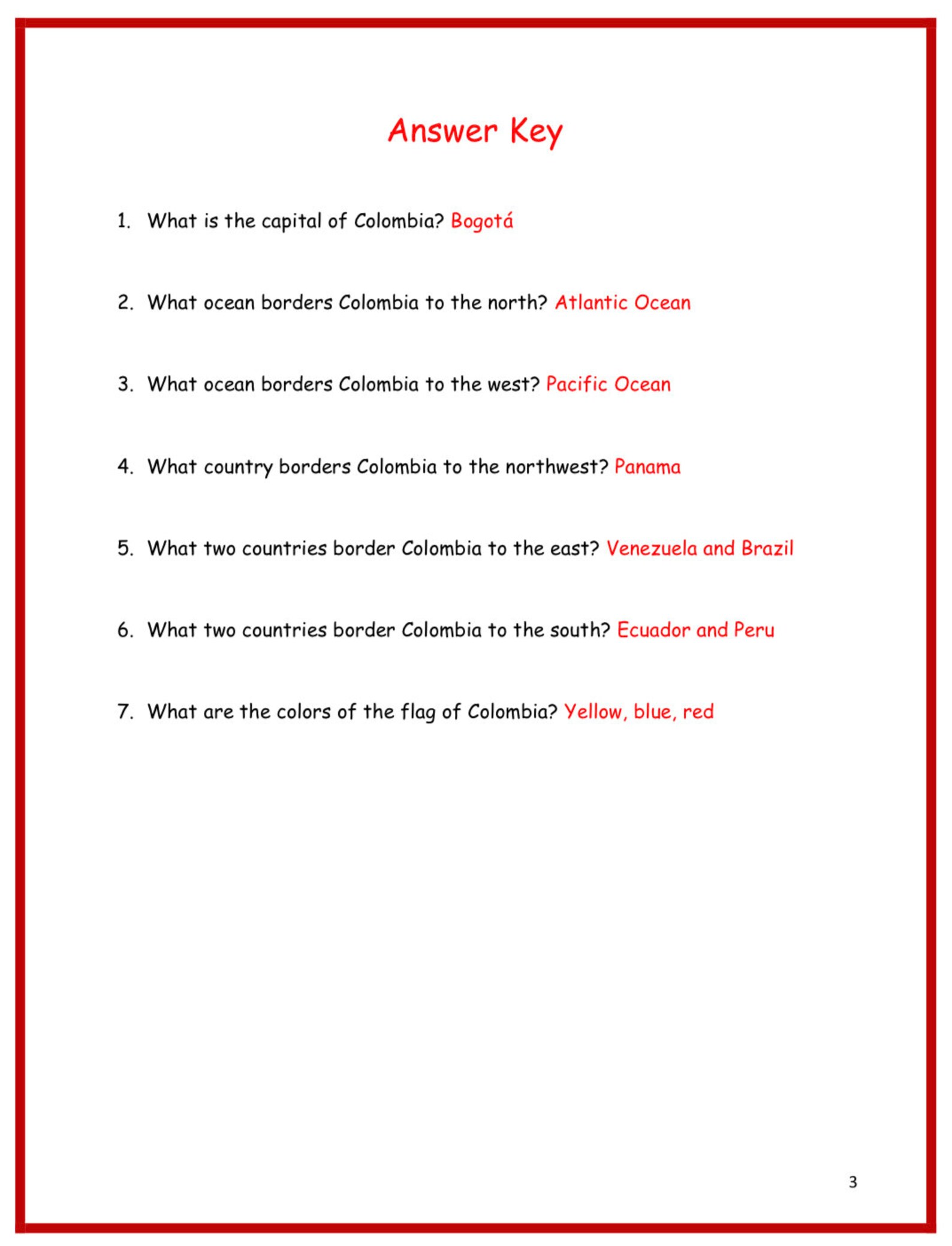 Spanish Speaking Countries of the World Printable Worksheets - Etsy