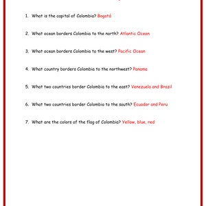 Spanish Speaking Countries of the World Printable Worksheets - Etsy