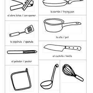 Bilingual Printable Coloring Book Picture Dictionary Spanish and ...