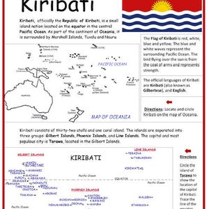 Oceania Countries Printable Worksheets Bundle - Etsy
