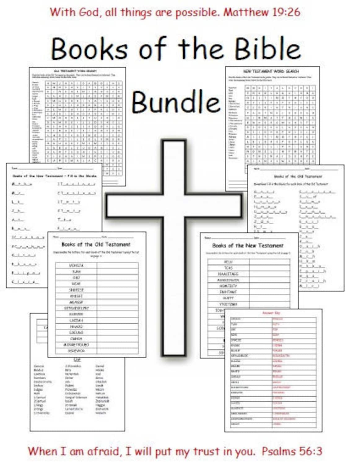 Books of the Bible Printable Activities Packet - Old and New Testament ...