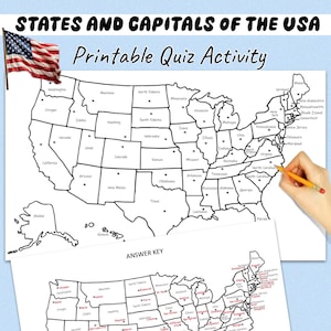 United States Map Quiz Printable - Etsy