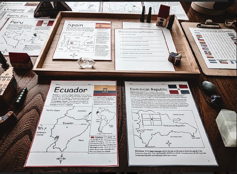 Spanish Speaking Countries of the World Printable Worksheets - Etsy