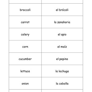 Bilingual Printable Coloring Book Picture Dictionary Spanish and ...