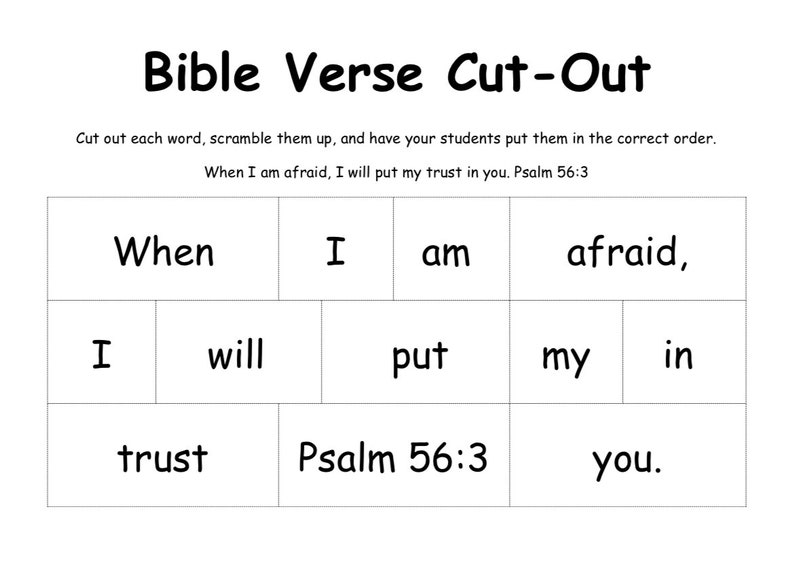 Bible Verse Scramble Printable Activity Bundle - Etsy