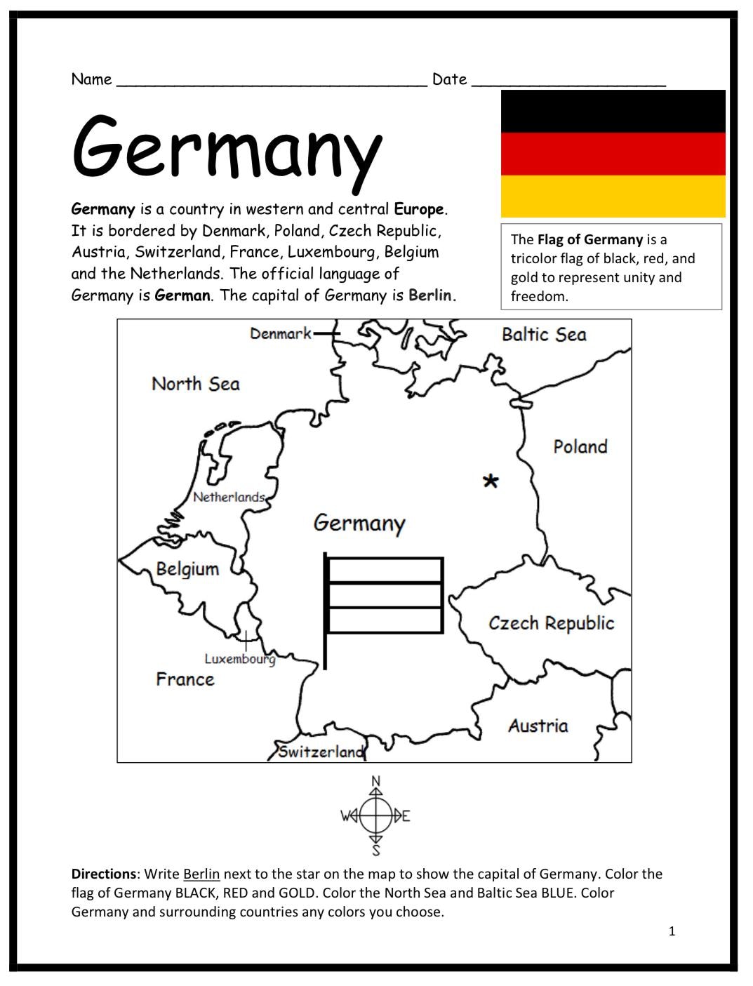 Countries of Europe Printable Worksheets Bundle - Etsy