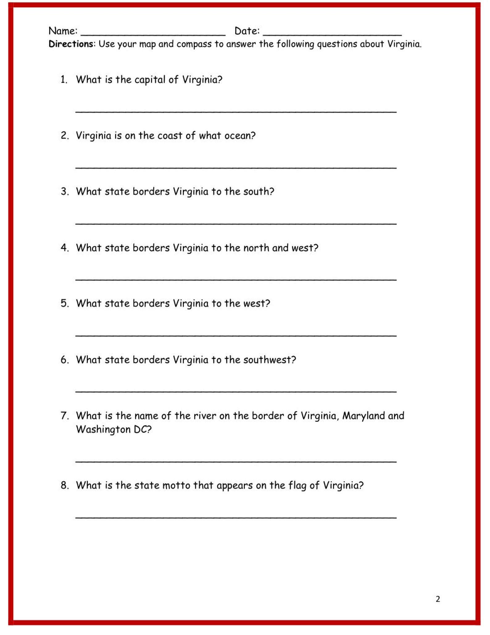 Southeast Region of the USA Printable Worksheets Bundle - Etsy