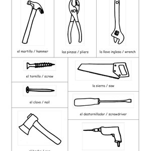 Bilingual Printable Coloring Book Picture Dictionary Spanish and ...