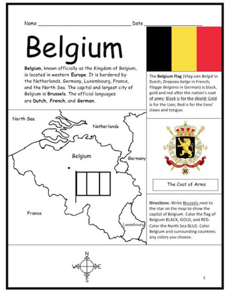 Countries of Europe Printable Worksheets Bundle - Etsy