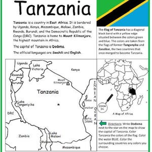 Countries of Africa Printable Worksheets Bundle - Etsy