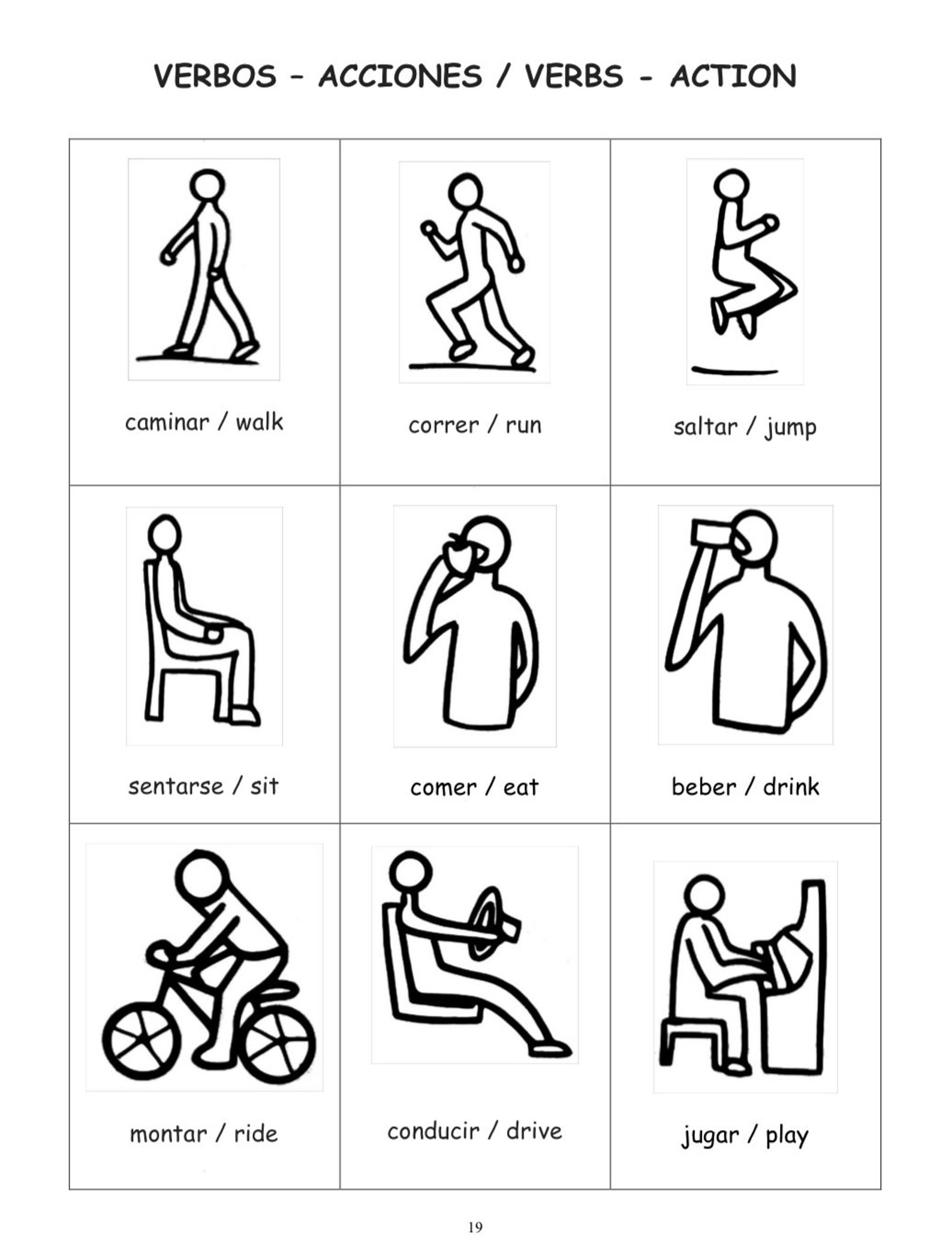 Bilingual Printable Coloring Book Picture Dictionary Spanish and ...