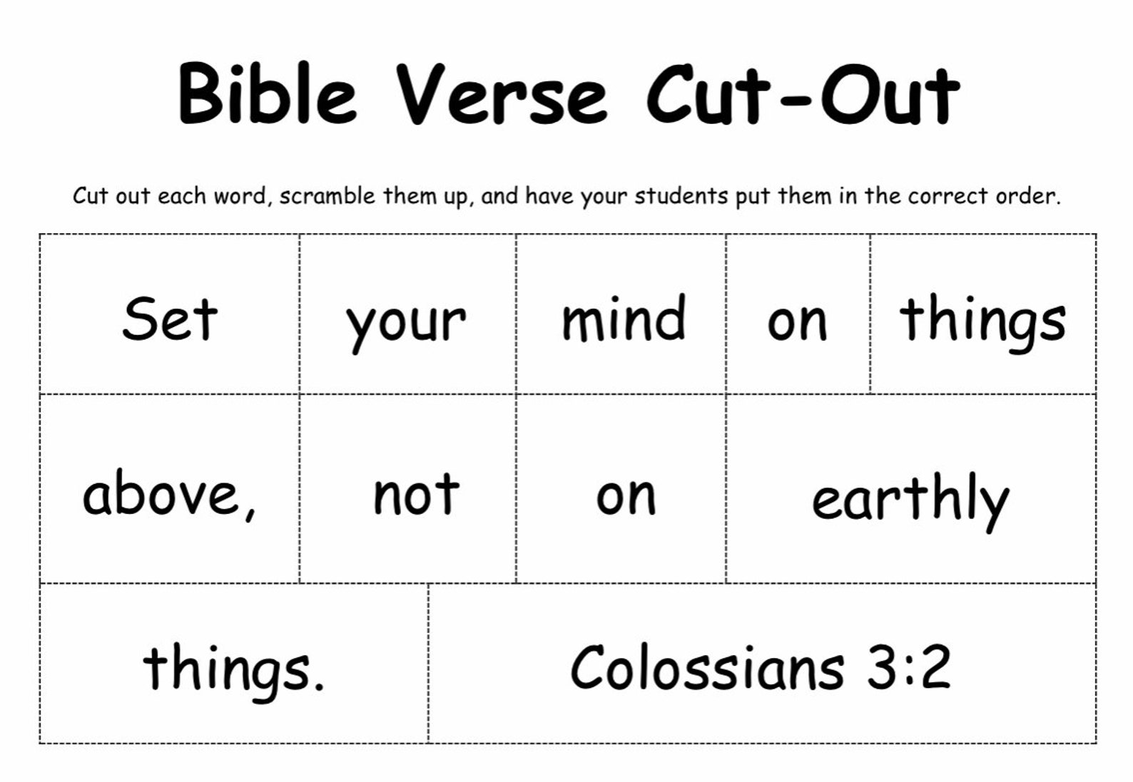 Bible Verse Scramble Printable Activity Bundle - Etsy