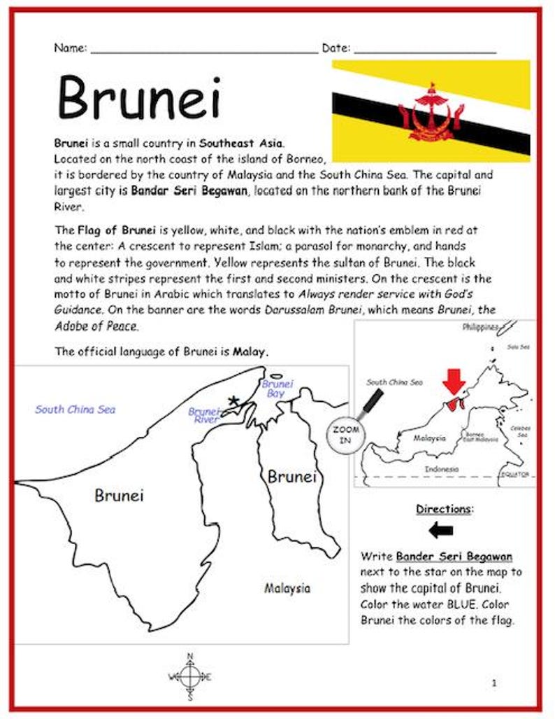 Countries of Asia Printable Worksheets Bundle - Etsy