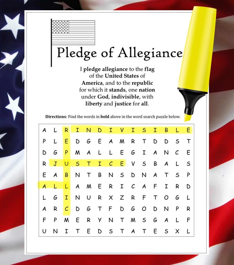 Pledge of Allegiance Printable Activities - Etsy