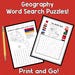 Geography Word Search Puzzles With Maps Printable Bundle - Etsy