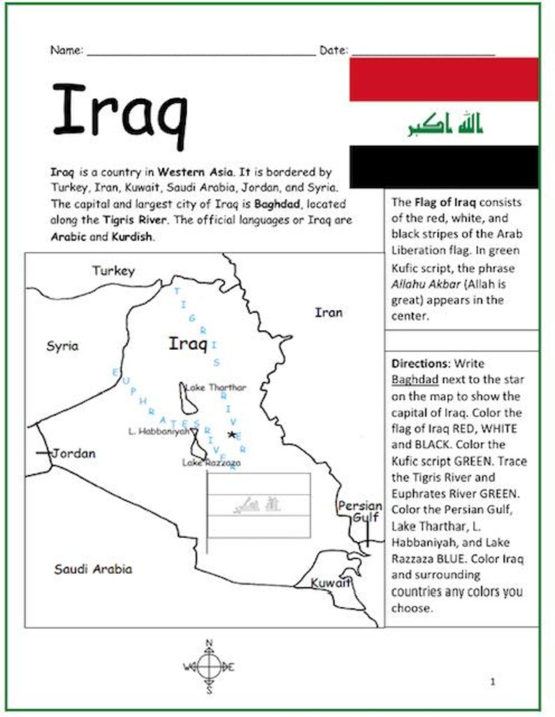 Countries of Asia Printable Worksheets Bundle - Etsy