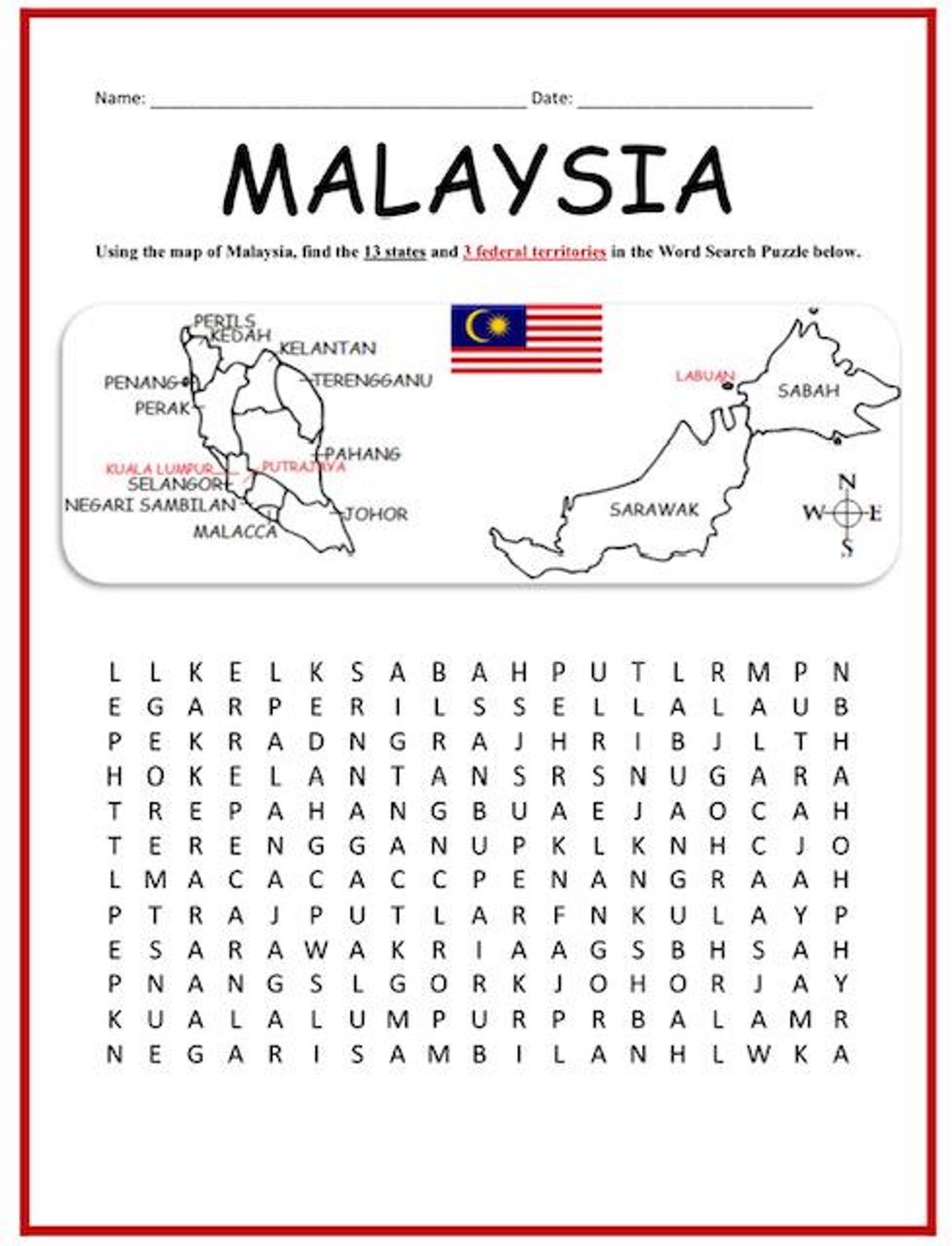 Geography Word Search Puzzles With Maps Printable Bundle - Etsy