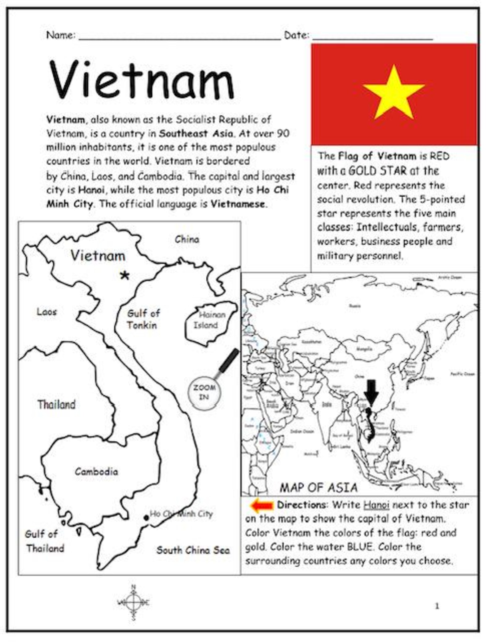 Countries of Asia Printable Worksheets Bundle - Etsy