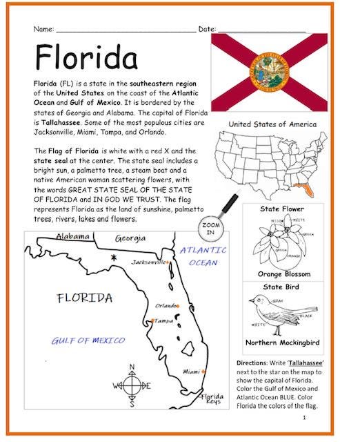 Southeast Region of the USA Printable Worksheets Bundle - Etsy