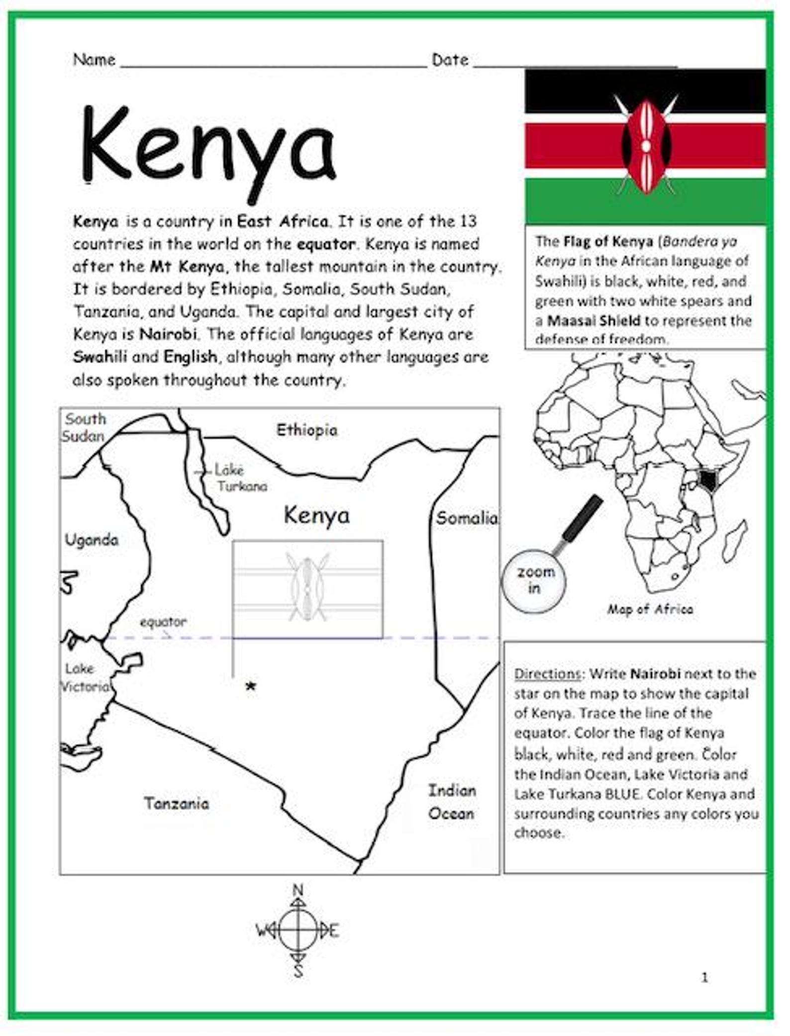 Countries of Africa Printable Worksheets Bundle - Etsy