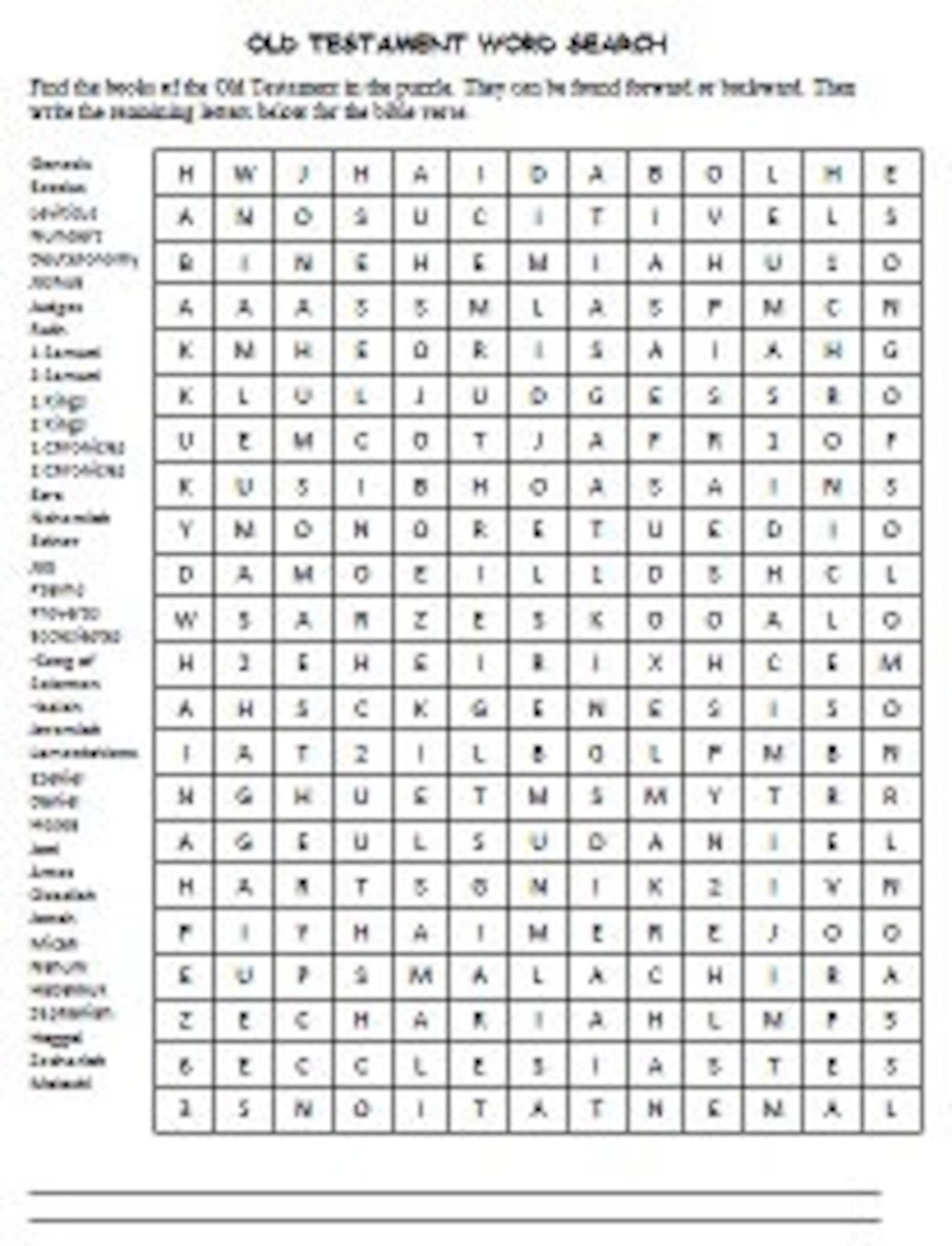 Books of the Bible Printable Activities Packet - Old and New Testament ...