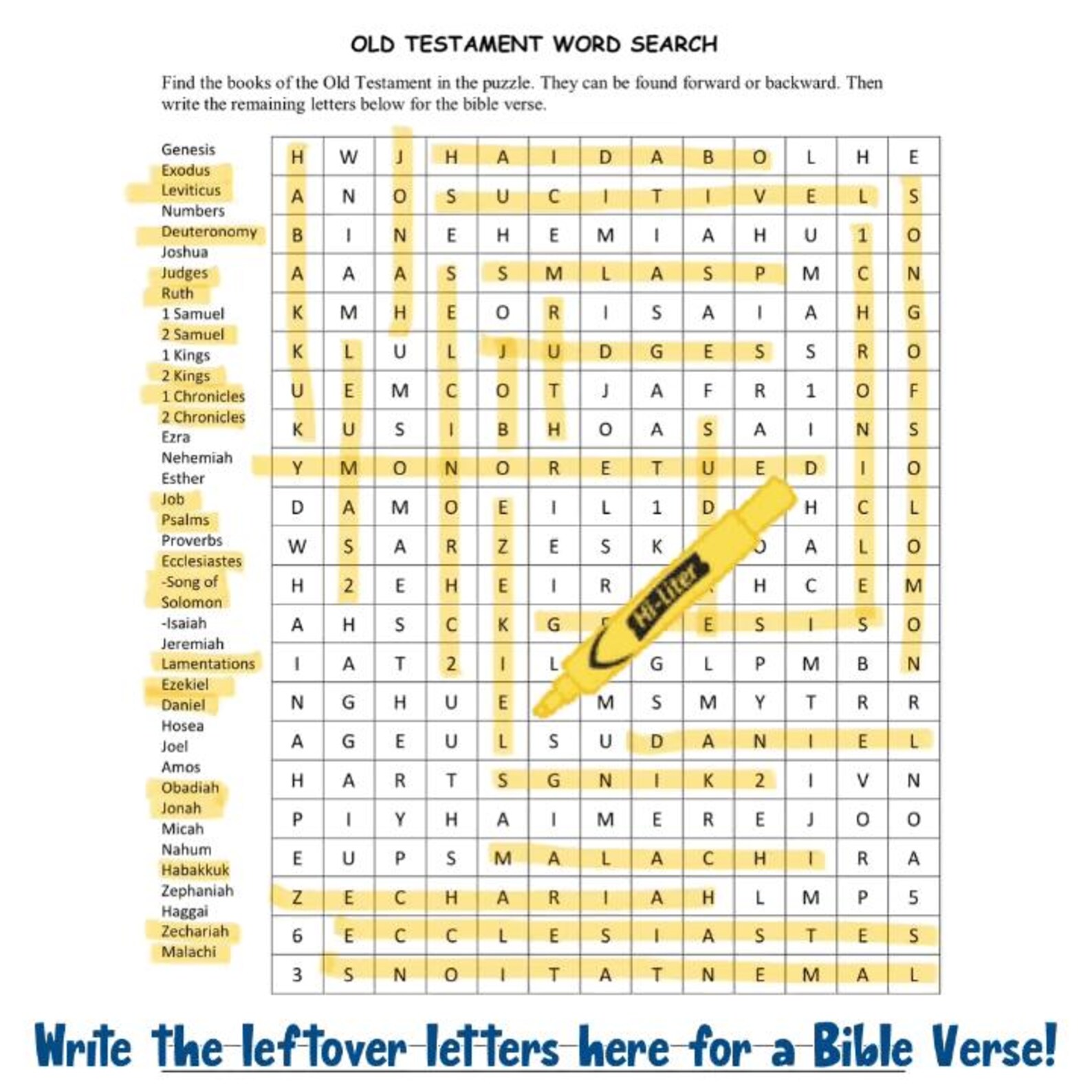 Books of the Old Testament Printable Activities Packet - Etsy