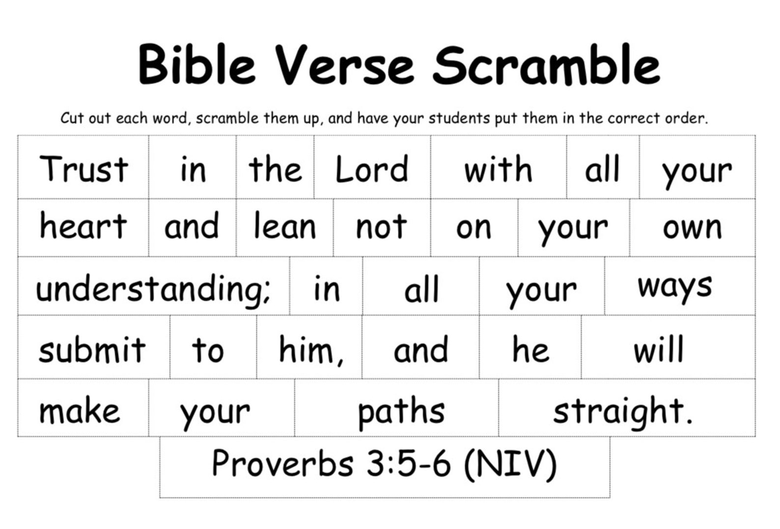 Bible Verse Scramble Printable Activity Bundle - Etsy