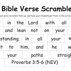 Bible Verse Scramble Printable Activity Bundle - Etsy