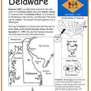 50 States of the USA Printable Worksheets Bundle - Etsy