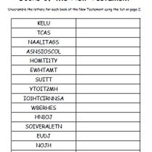 Books of the Bible Printable Activities Packet - Old and New Testament ...