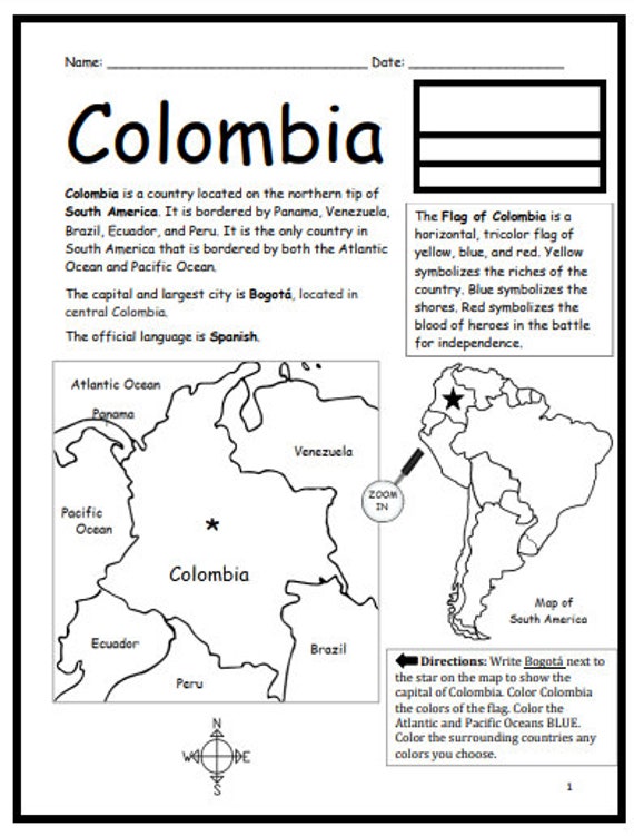 South American Countries And Capitals Black And White