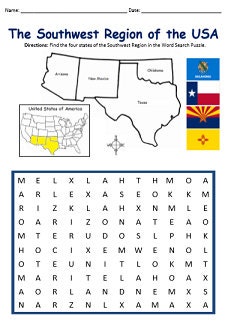 Regions of the United States Printable Map and Word Search Puzzle ...
