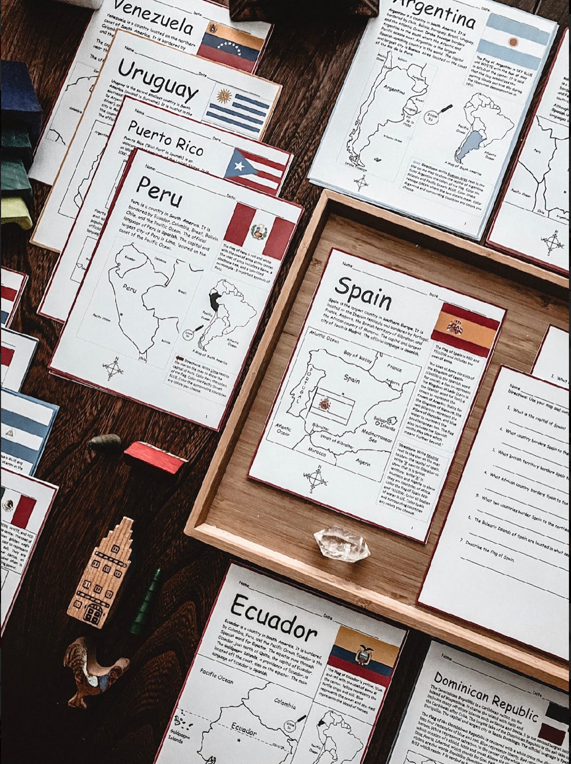 Spanish Speaking Countries of the World Printable Worksheets - Etsy