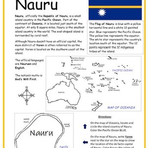 Oceania Countries Printable Worksheets Bundle - Etsy