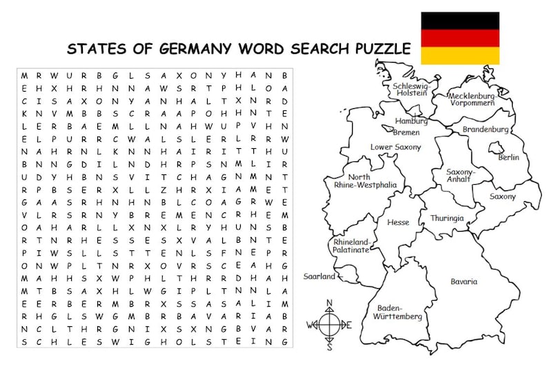 Germany States and Capitals Printable Activities - Etsy