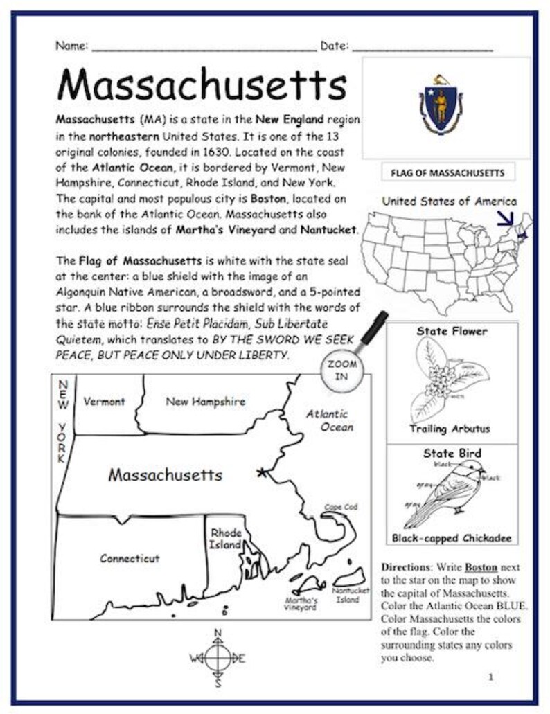 50 States of the USA Printable Worksheets Bundle - Etsy