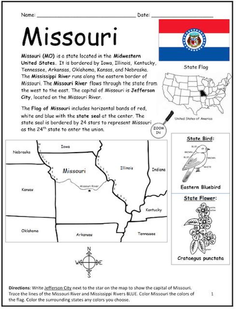 50 States of the USA Printable Worksheets Bundle - Etsy