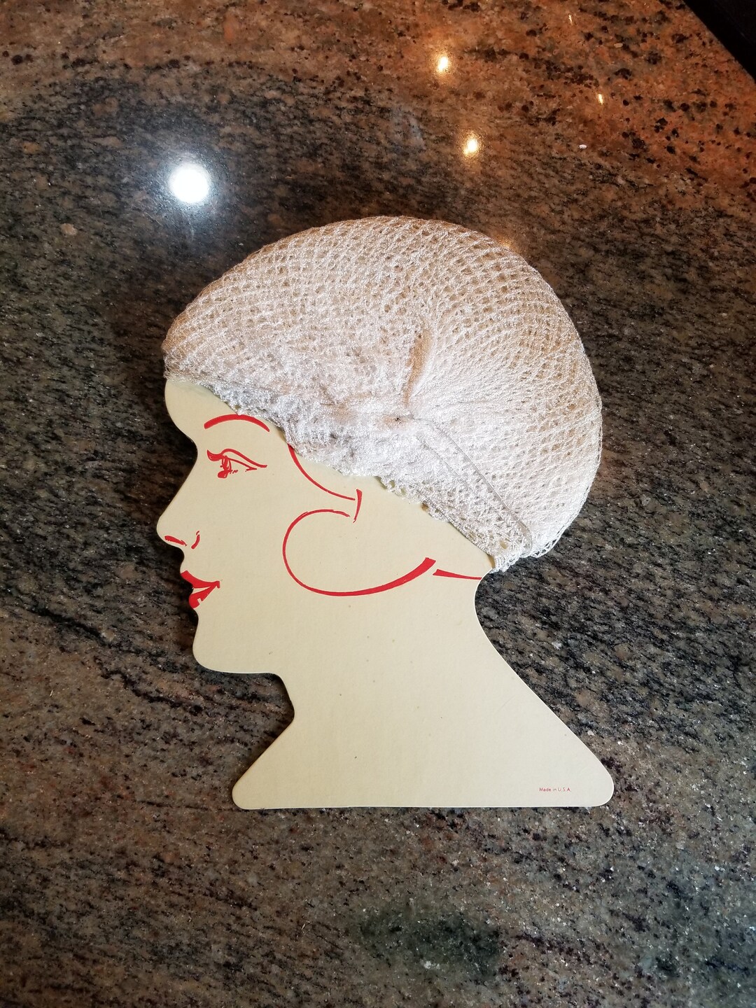 Vintage Hair Net Display With 10 Hairnets White - Etsy