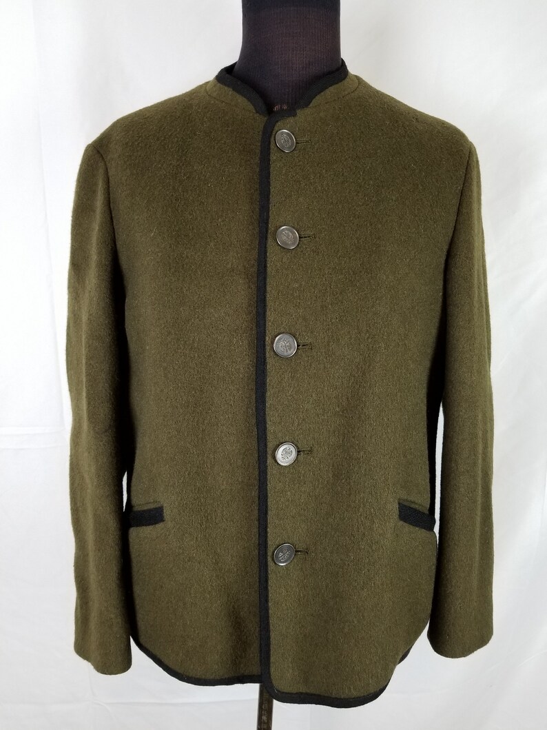 Vintage German Wool Coat, Lederhosen Style, Oktoberfest, Munich Green ...