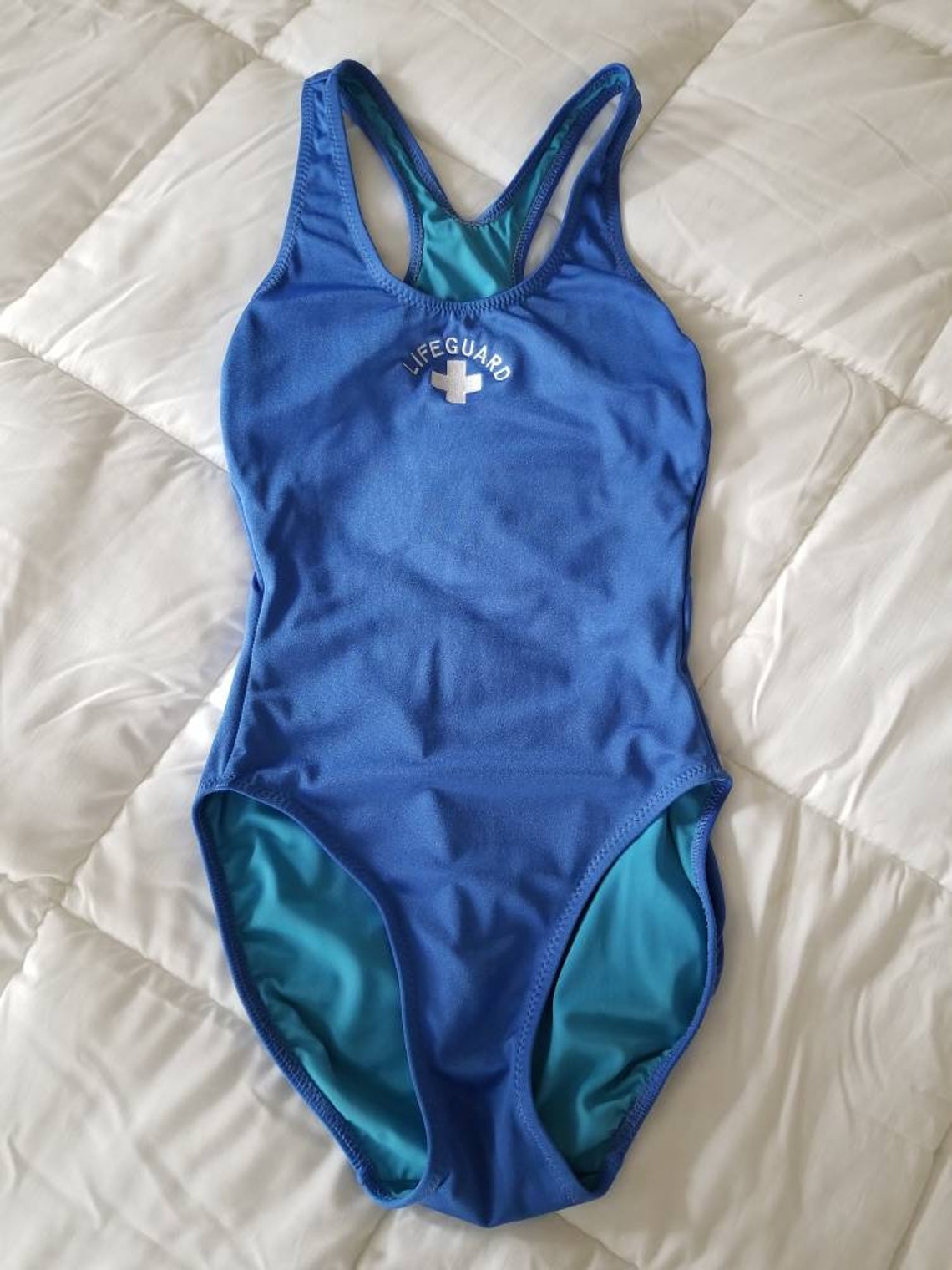 Vintage Lifeguard Swimsuit Bathing Suit Swim Medium Blue - Etsy
