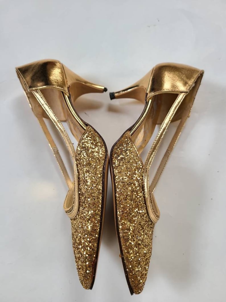6 50s Heels, Gold Glitter, 2 1/2 Heel - Etsy