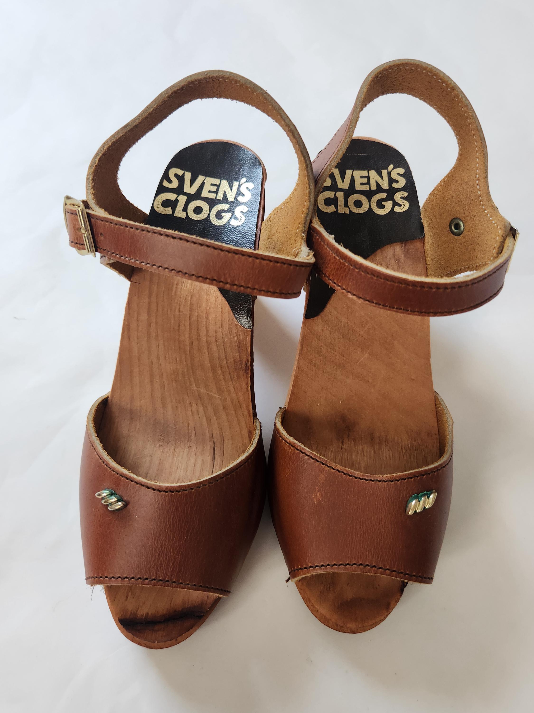 70s Deadstock Clogs With Wooden Soles, Leather, Size 6, Sven's Clogs ...