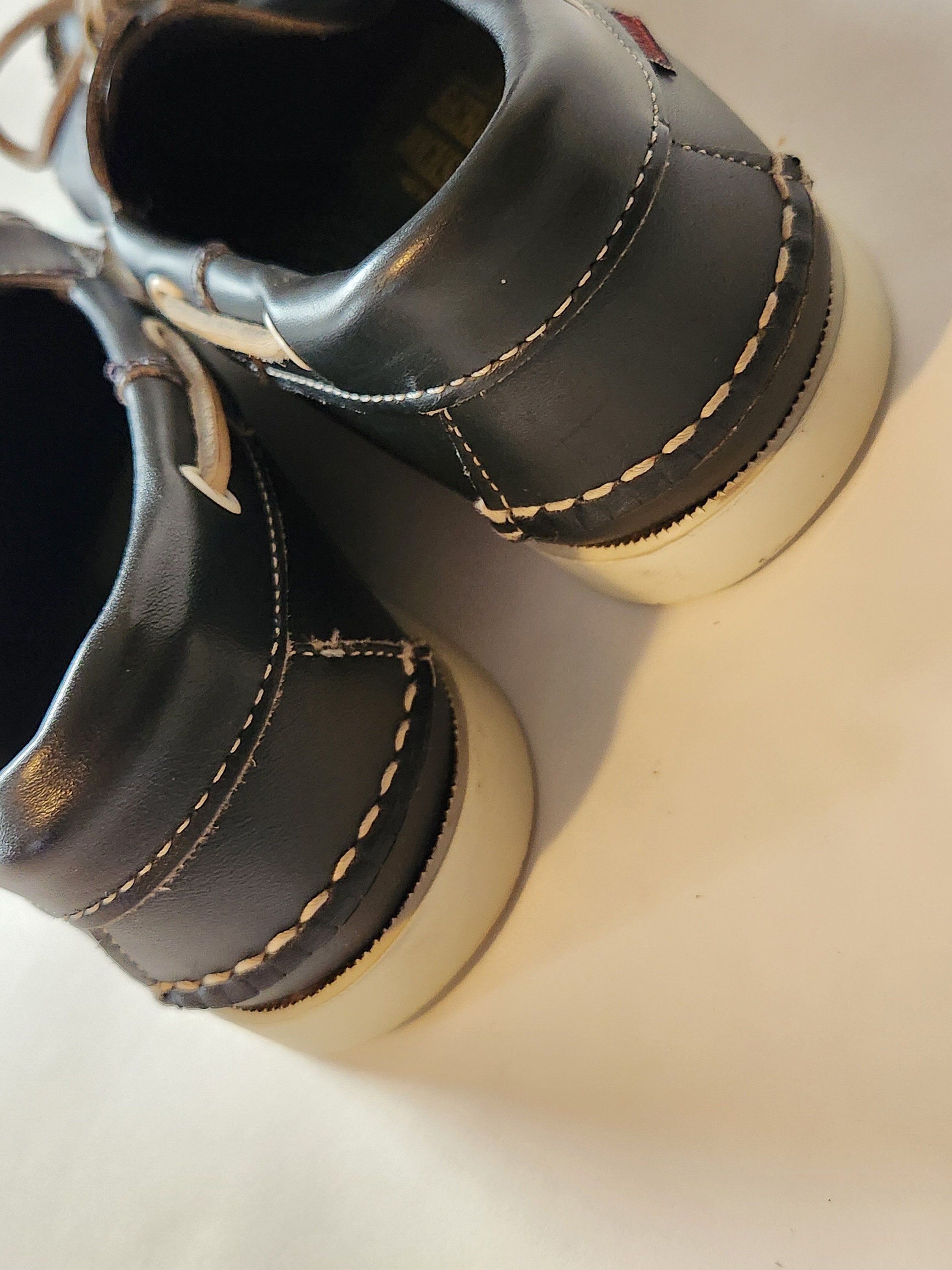 10 Mens 80s Sebago Docksiders, Very Dark Navy Blue Leather With White ...