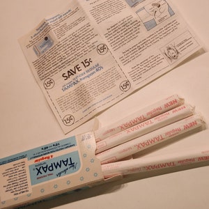 70s Tampons in Original Box, New, Prop Feminine Hygiene, Tampax, 4 ...
