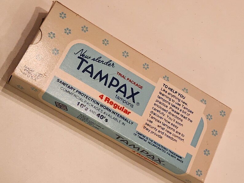 70s Tampons in Original Box, New, Prop Feminine Hygiene, Tampax, 4 ...