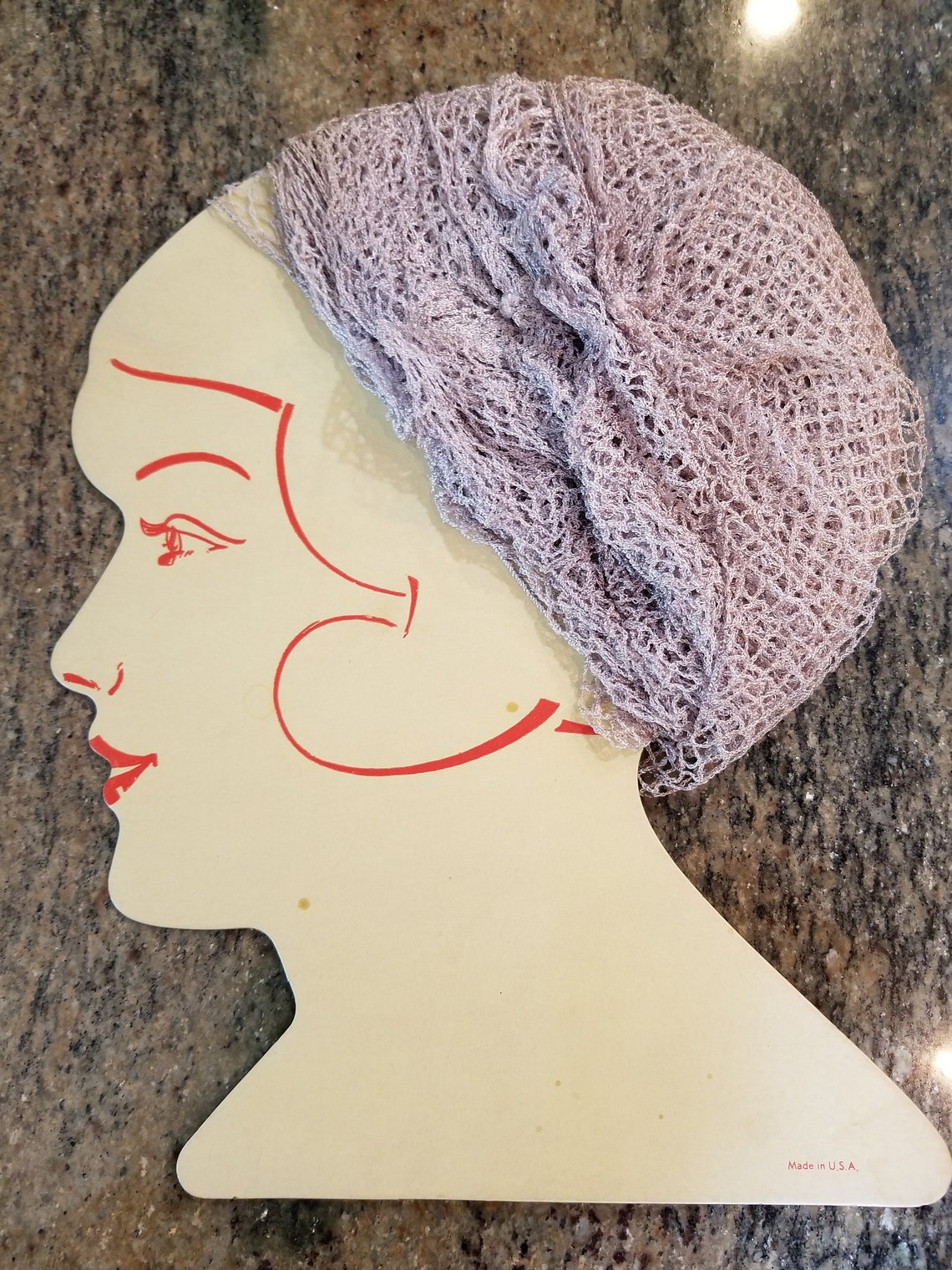 Vintage Hair Net Display With 10 Hairnets Grey - Etsy