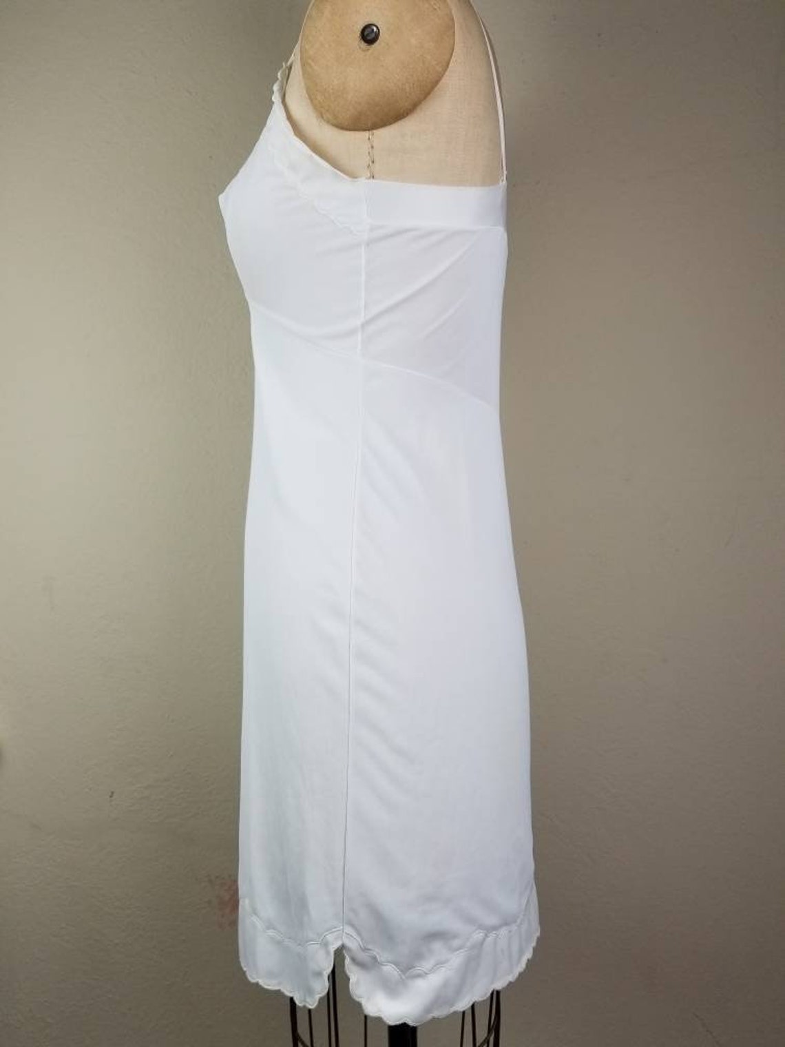 White Full Slip 60s Nylon Tricot 34 Vintage - Etsy