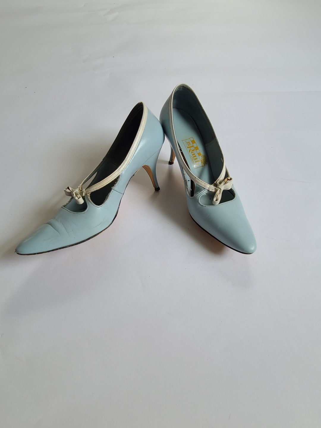50s Stiletto, Vintage Pumps, Size 5, Baby Blue Heels, JS Raub - Etsy
